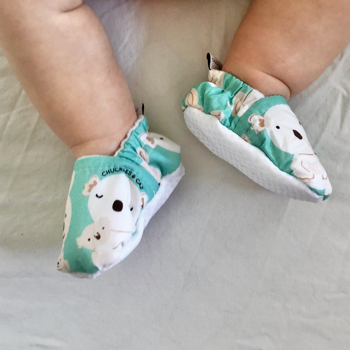 Aqua Koala & Kangaroo Baby Booties - Chuckles and Caz