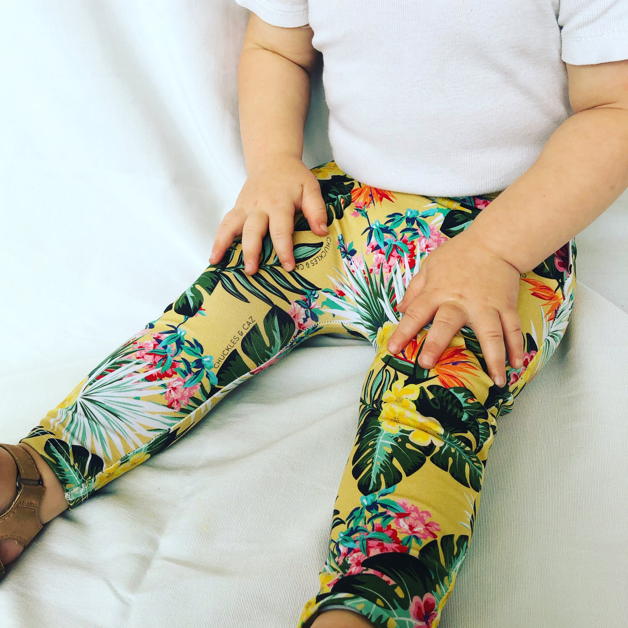 Yellow Hawaiian Leggings - Chuckles and Caz