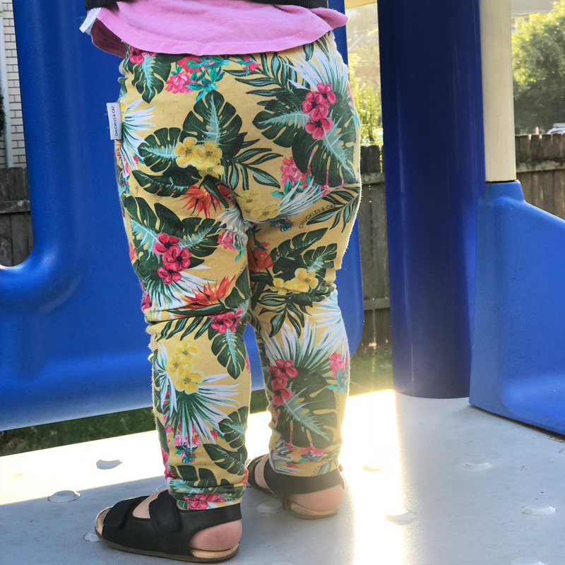 Yellow Hawaiian Leggings - Chuckles and Caz